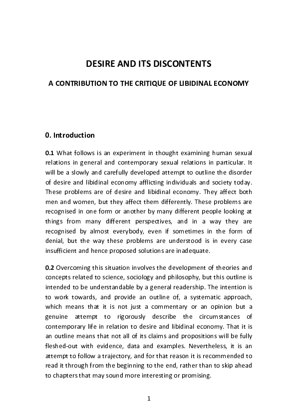 (PDF) Desire and Its Discontents: A Contribution to the Critique of ...