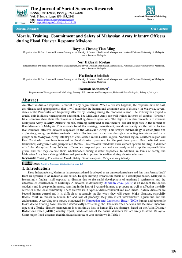 (PDF) Morale, Training, Commitment and Safety of Malaysian Army ...