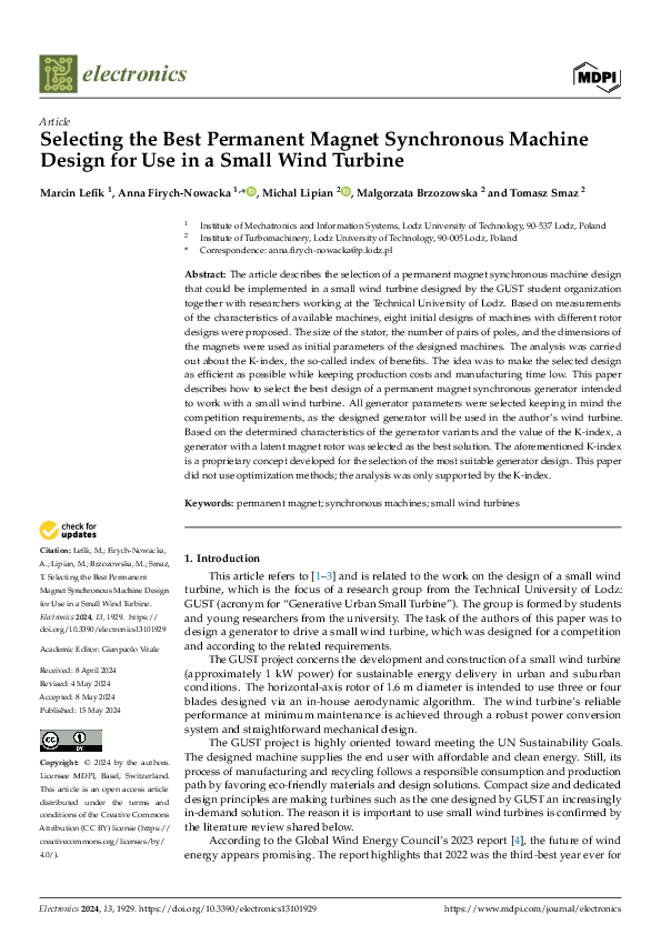 Selecting the Best Permanent Magnet Synchronous Machine Design for Use ...