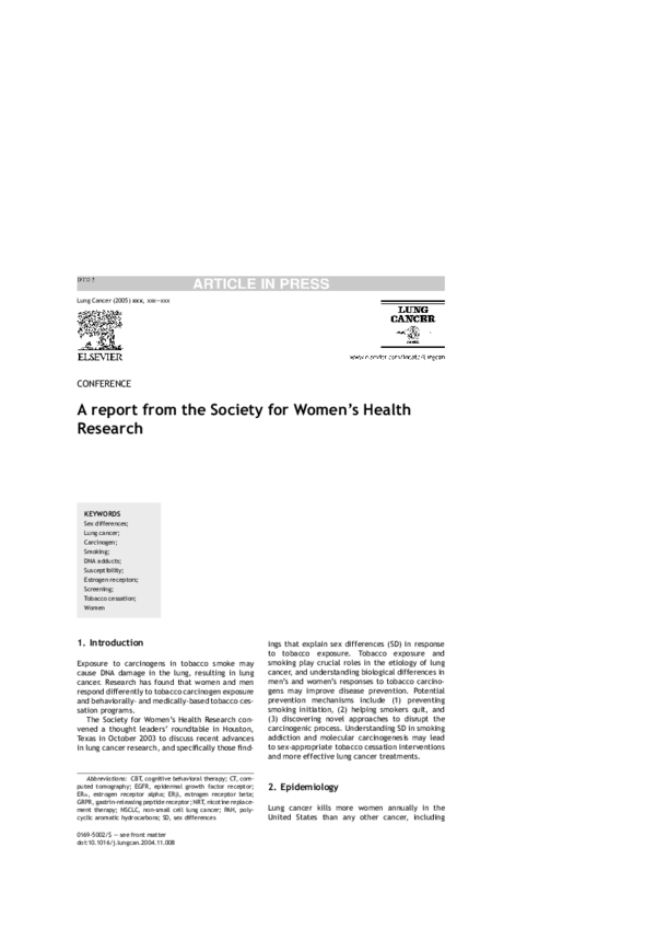 (PDF) A report from the Society for Women's Health Research