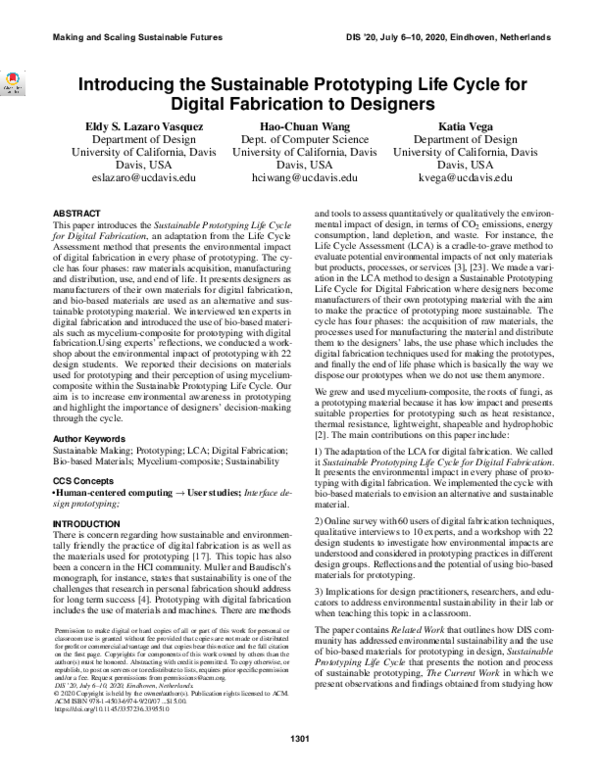 (PDF) Introducing the Sustainable Prototyping Life Cycle for Digital ...