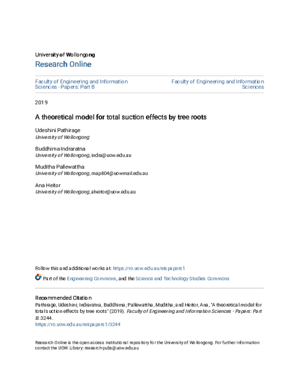 (PDF) A theoretical model for total suction effects by tree roots