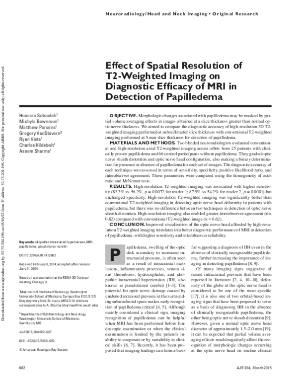 (PDF) Effect of spatial resolution of t2-weighted imaging on diagnostic ...