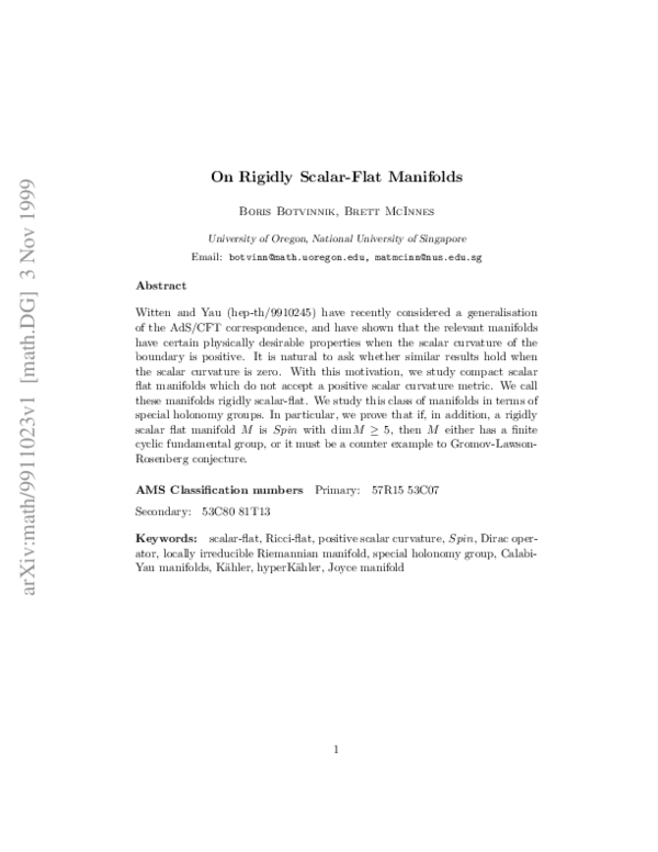(PDF) On Rigidly Scalar-Flat Manifolds