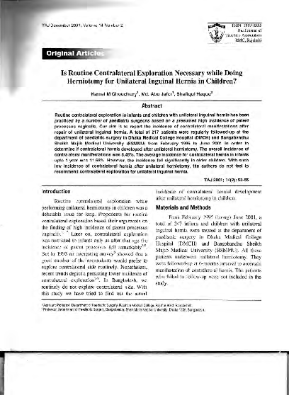 (PDF) Is Routine Contralateral Exploration Necessary while Doing ...
