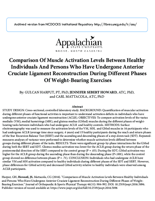 (PDF) Comparison of Muscle Activation Levels Between Healthy ...