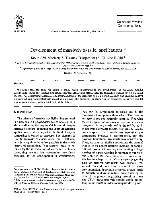 (PDF) Investing in Massively Parallel Applications