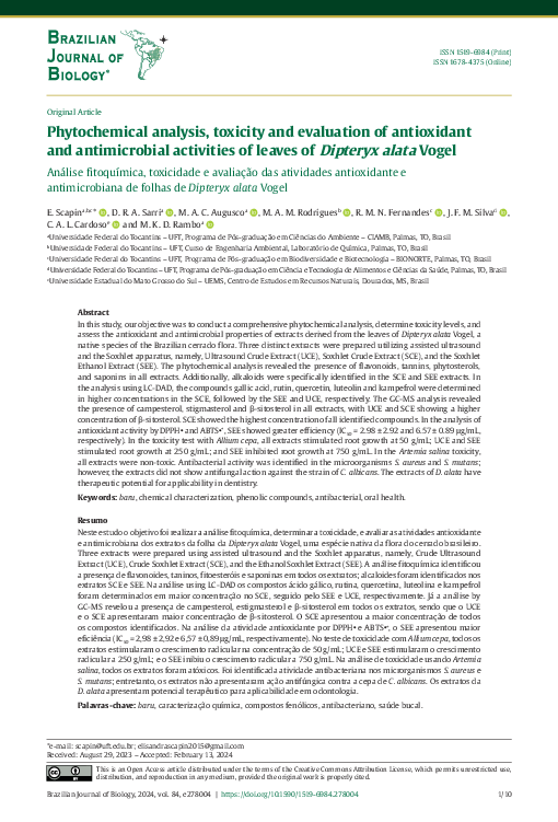 (PDF) Phytochemical analysis, toxicity and evaluation of antioxidant and antimicrobial ...