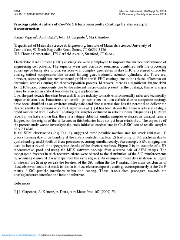 (PDF) Fractographic Analysis of Co-P-SiC Electrocomposite Coatings by Stereoscopic Reconstruction