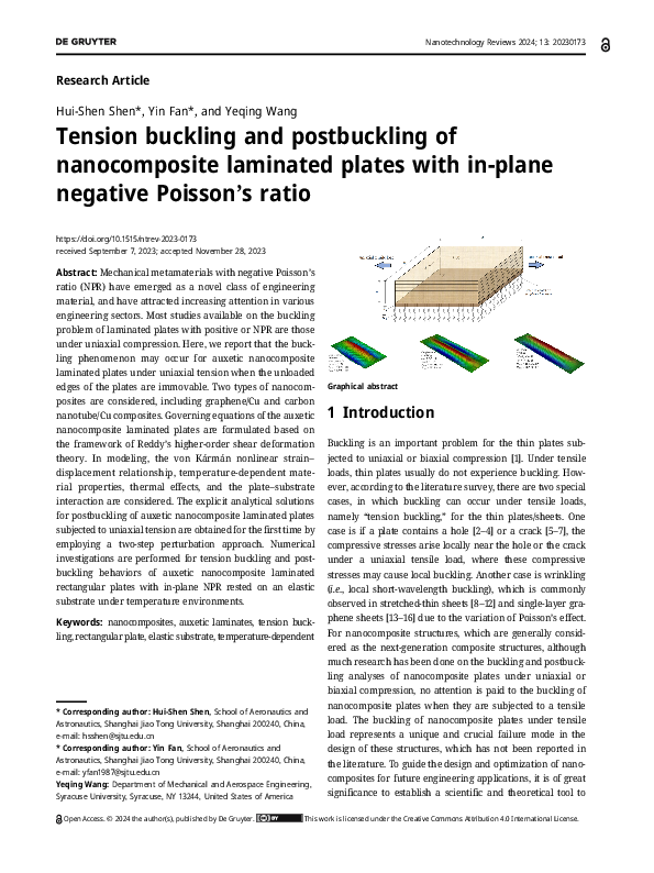 (PDF) Tension buckling and postbuckling of nanocomposite laminated ...