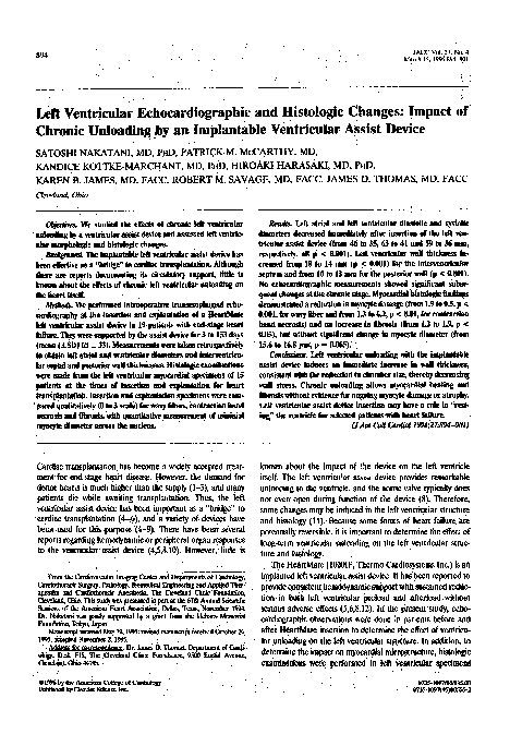 (PDF) Left ventricular echocardiographic and histologic changes: Impact of chronic unloading by ...