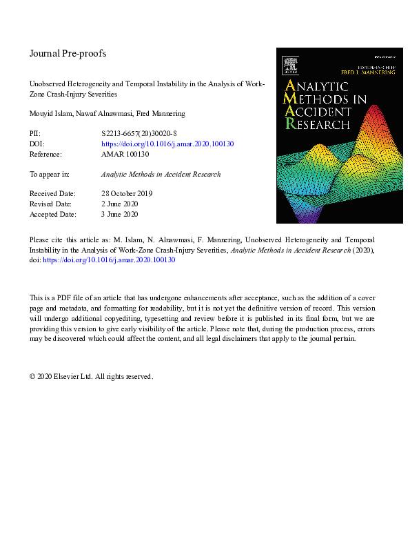 (PDF) Unobserved heterogeneity and temporal instability in the analysis ...