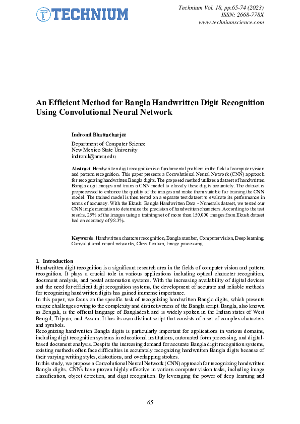 (PDF) An Efficient Method for Bangla Handwritten Digit Recognition Using Convolutional Neural ...