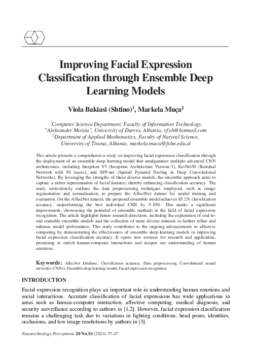 Pdf Improving Facial Expression Classification Through Ensemble Deep