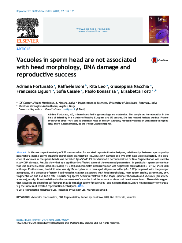 (PDF) Vacuoles in sperm head are not associated with head morphology ...