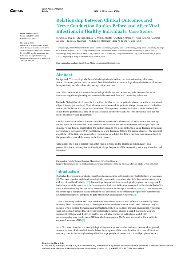 (PDF) Relationship Between Clinical Outcomes and Nerve Conduction ...