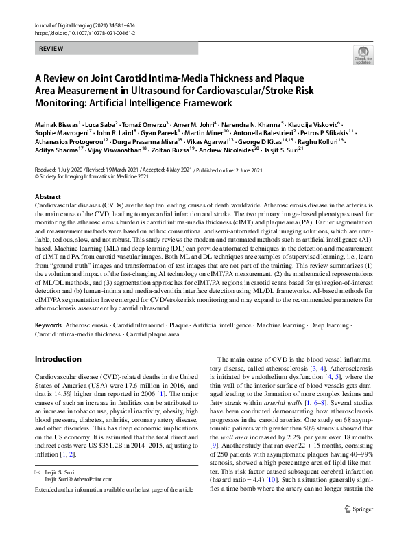 (PDF) A Review on Joint Carotid Intima-Media Thickness and Plaque Area ...