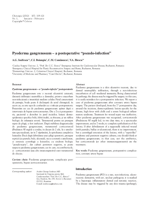 (PDF) Pyoderma gangrenosum--a postoperative "pseudo-infection