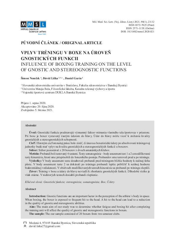 (PDF) Influence of Boxing Training on the Level Of gnostic and ...