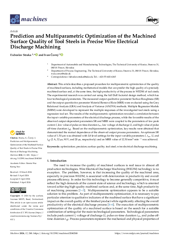 (PDF) Prediction and Multiparametric Optimization of the Machined Surface Quality of Tool Steels ...