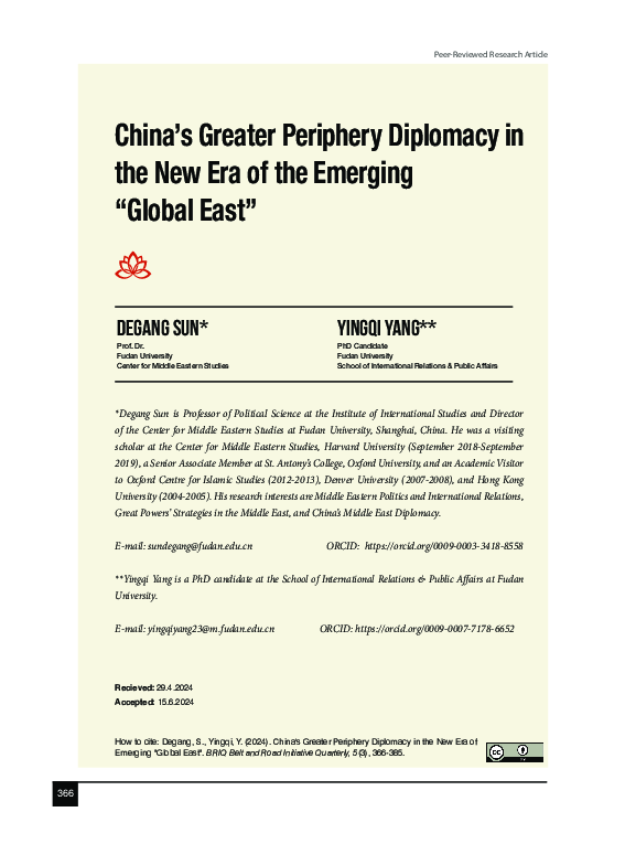 (PDF) China’s Greater Periphery Diplomacy in the New Era of the ...