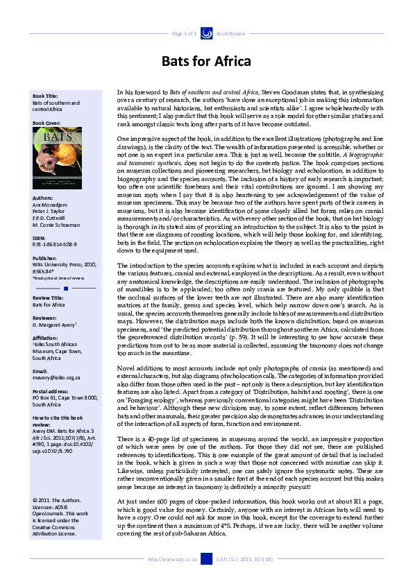 (PDF) Bats for Africa