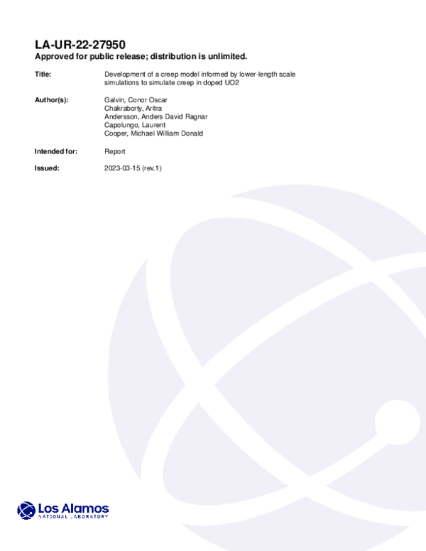 (PDF) Development of a creep model informed by lower-length scale ...