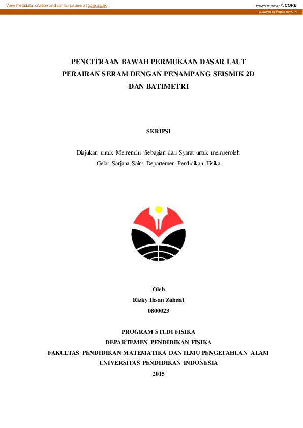 (PDF) Pencitraan Bawah Permukaan Dasar Laut Perairan Seram Dengan ...