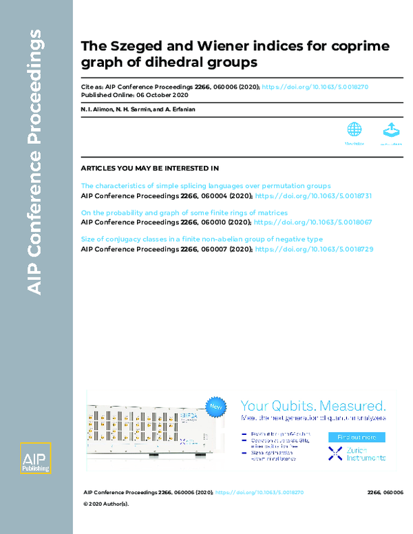 (PDF) The Szeged and Wiener indices for coprime graph of dihedral ...