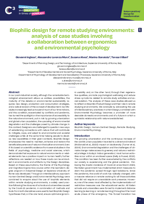(PDF) Biophilic design for remote studying environments: analysis of ...