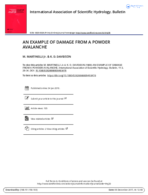 (PDF) An Example of Damage from a Powder Avalanche | Kevin Naoki ...