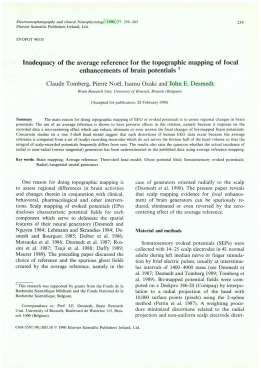 (PDF) Inadequacy of the average reference for the topographic mapping ...