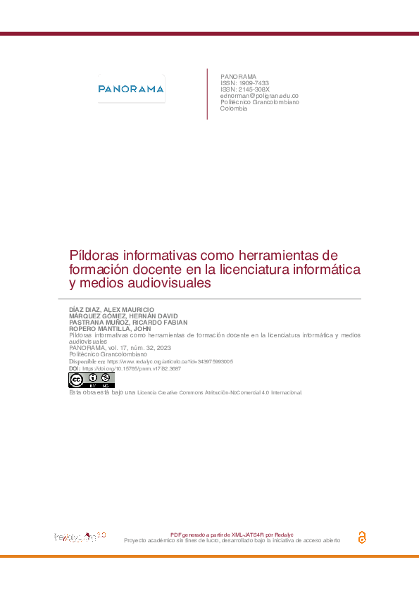 (PDF) Píldoras Informativas Como Herramientas De Formación Docente en La Licenciatura ...