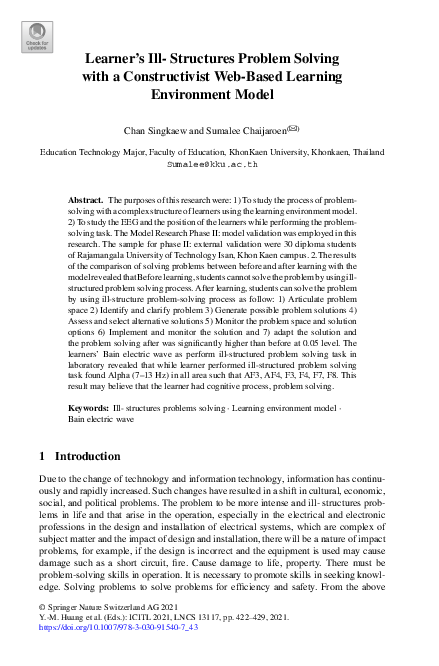 (PDF) Learner’s Ill- Structures Problem Solving with a Constructivist Web-Based Learning ...