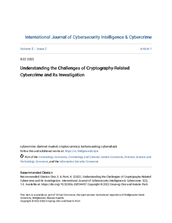 (PDF) Understanding the Challenges of Cryptography-Related Cybercrime ...