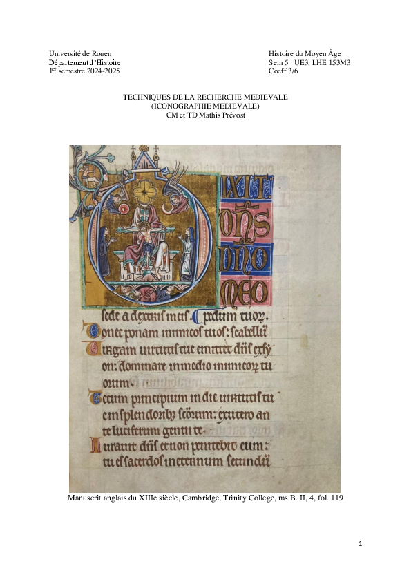 (PDF) Fascicule iconographie médiévale M. Prévost