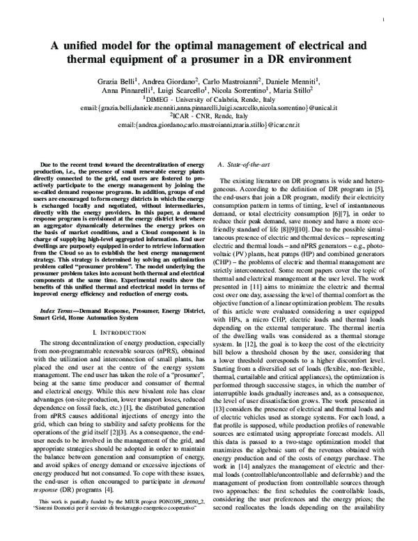 (PDF) A Unified Model for the Optimal Management of Electrical and ...