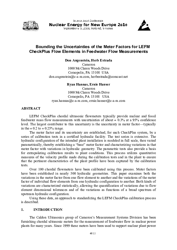 (PDF) Bounding the Uncertainties of the Meter Factors for LEFM ...