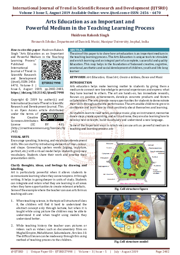 (PDF) Arts Education as an Important and Powerful Medium in the ...