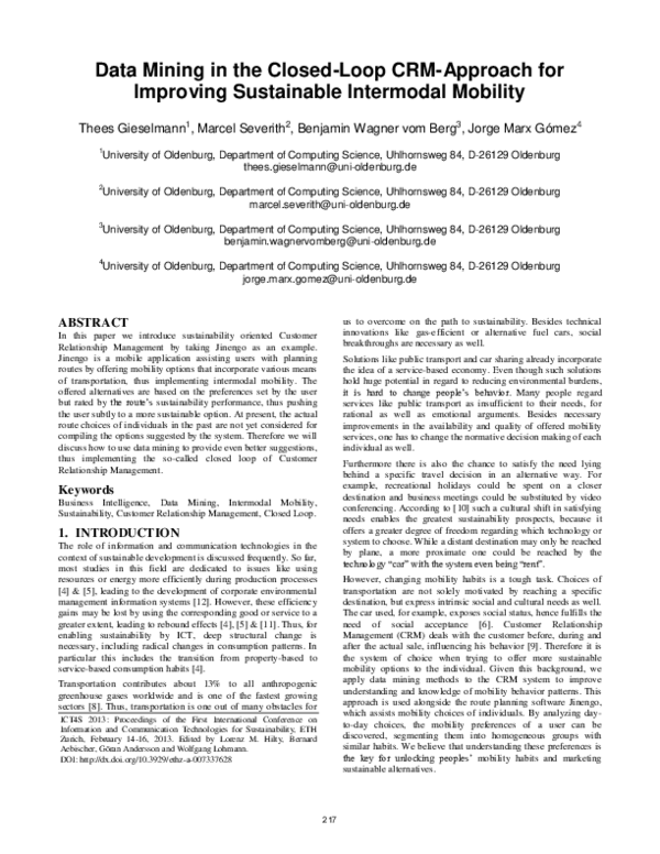 (PDF) Data Mining in the Closed-Loop CRM-Approach for Improving ...