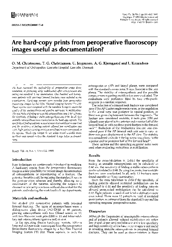 (PDF) Are hard-copy prints from peroperative fluoroscopy images useful ...