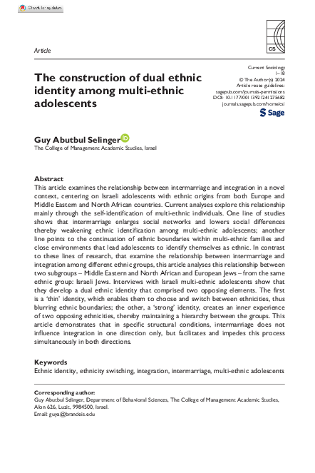 (PDF) The Construction of Dual Ethnic Identity among Multi-Ethnic ...