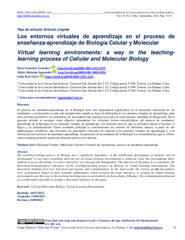 (PDF) Los entornos virtuales de aprendizaje en el proceso de enseñanza ...