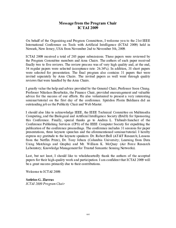 (PDF) Message from the Program Chair