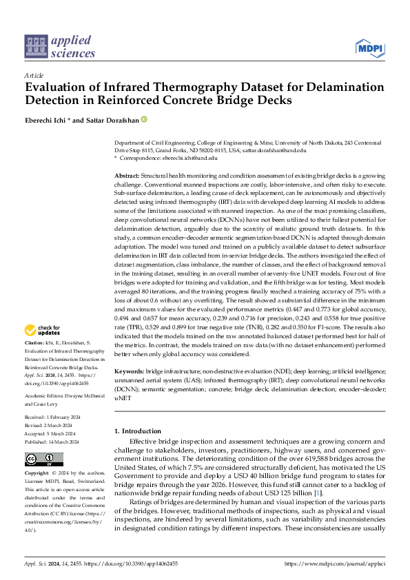 Pdf Evaluation Of Infrared Thermography Dataset For Delamination Detection In Reinforced