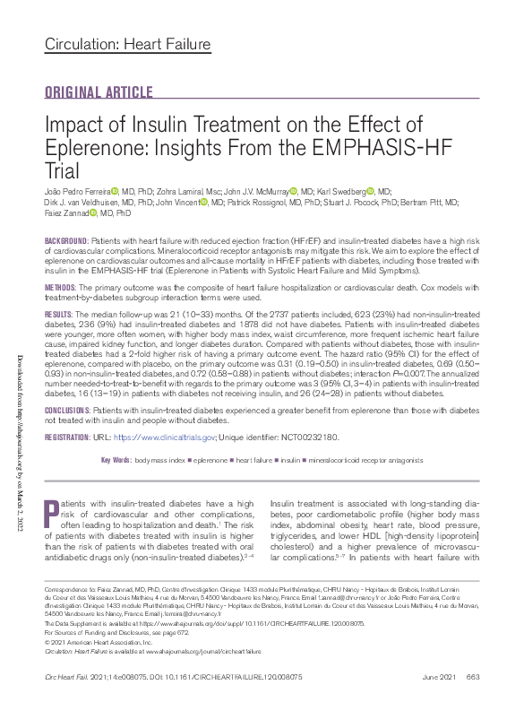 (PDF) Impact of Insulin Treatment on the Effect of Eplerenone: Insights ...