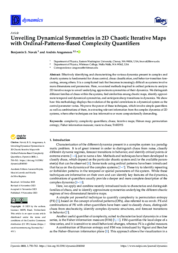 (PDF) Unveiling Dynamical Symmetries in 2D Chaotic Iterative Maps with ...
