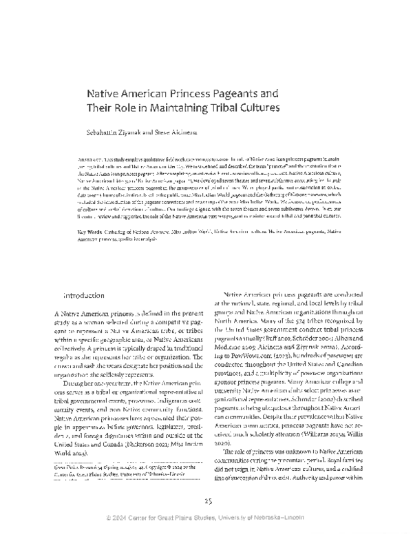 (PDF) Native American Princess Pageants and Their Role in Maintaining ...