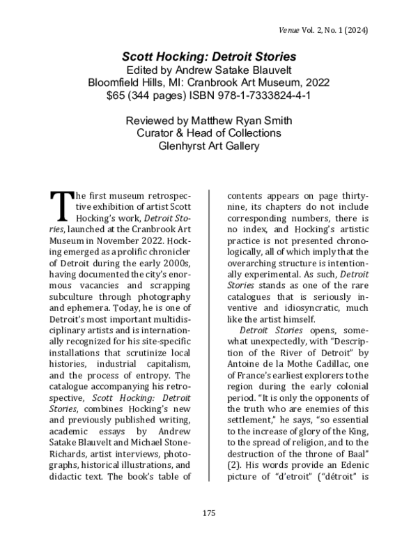 (PDF) Scott Hocking: Detroit Stories