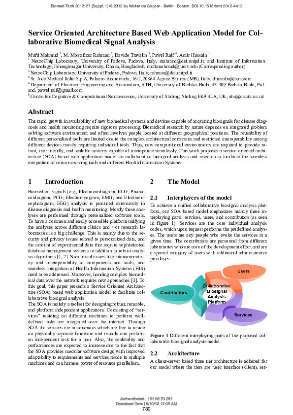(PDF) Service Oriented Architecture Based Web Application Model for Collaborative Biomedical ...